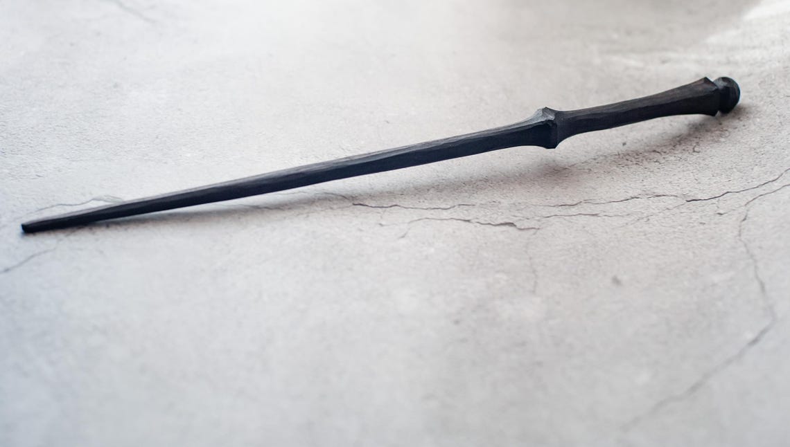 Black 13 Inch Wand Hand Carved. Walnut Wood Magic Stick / Wands ...