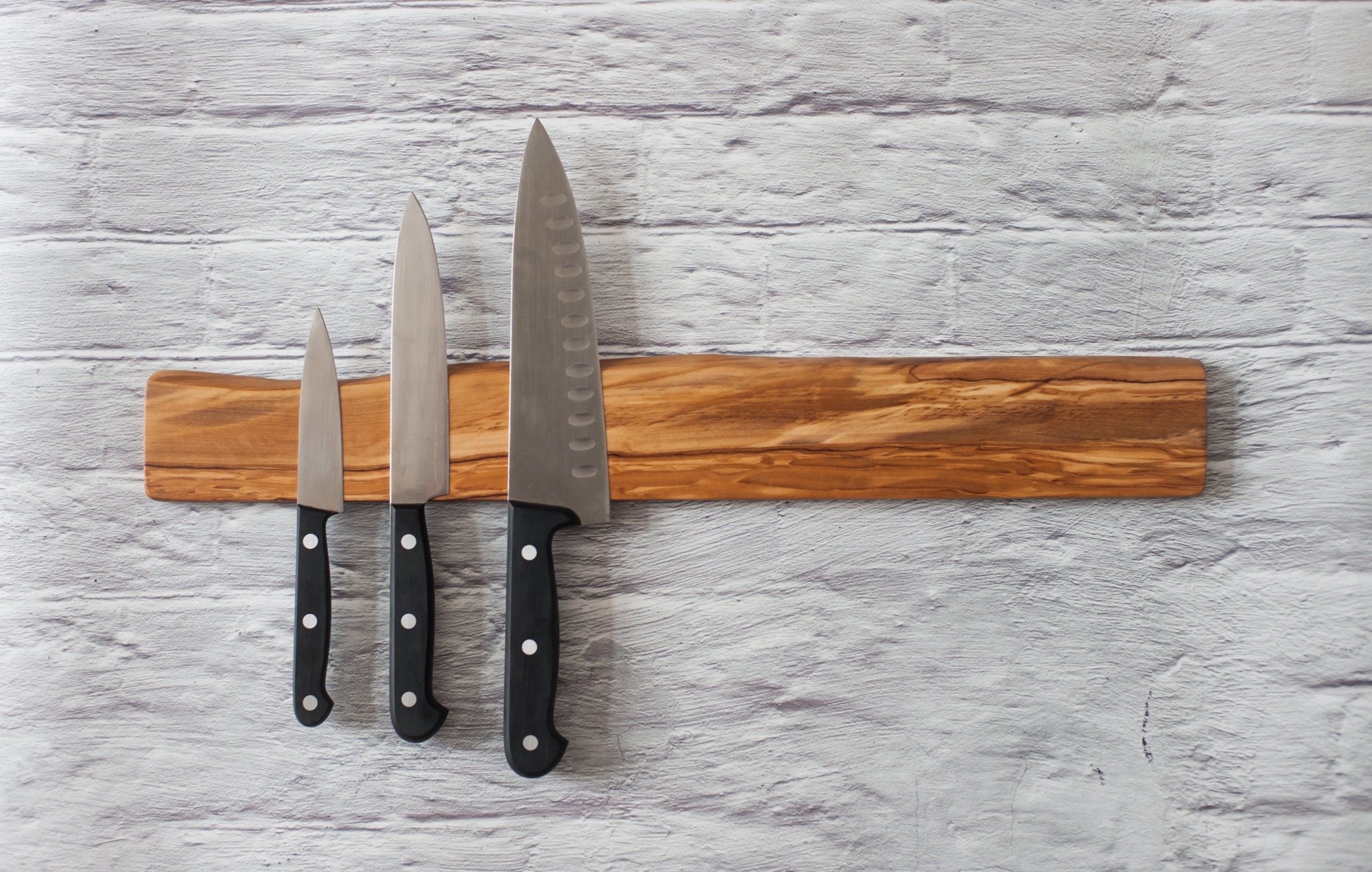Olive Wood Live Edge Magnetic Knife Rack. Knife Holder - Etsy Australia