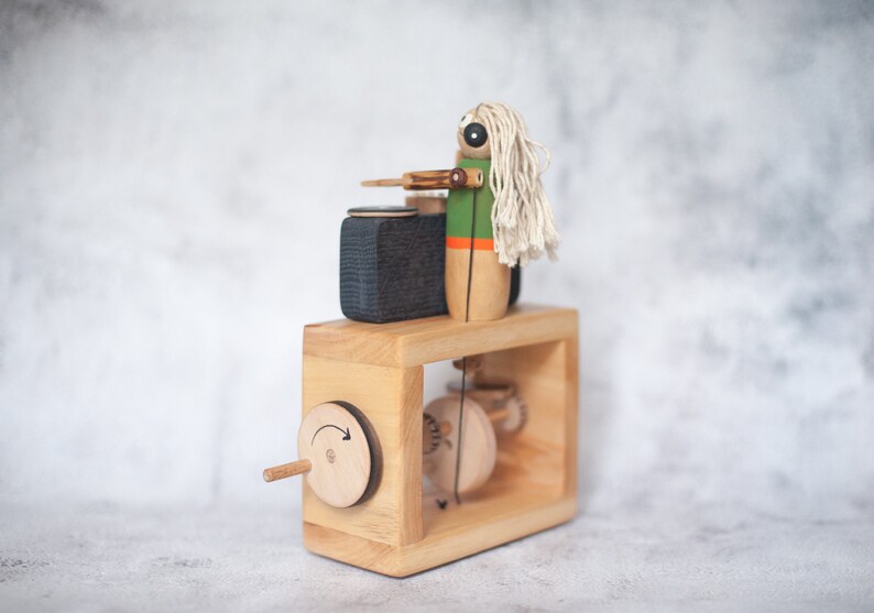 Wooden DJ Automate Handcrafted. Kinetic Sculpture Automaton - Etsy