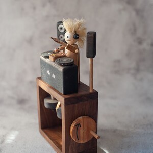 Wooden DJ Automate Handcrafted. Kinetic Sculpture Automaton - Etsy