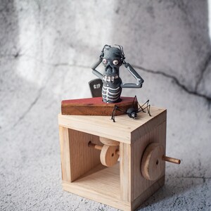 Wooden Skeleton Automate Hand Crafted Kinetic Sculpture. Automaton ...