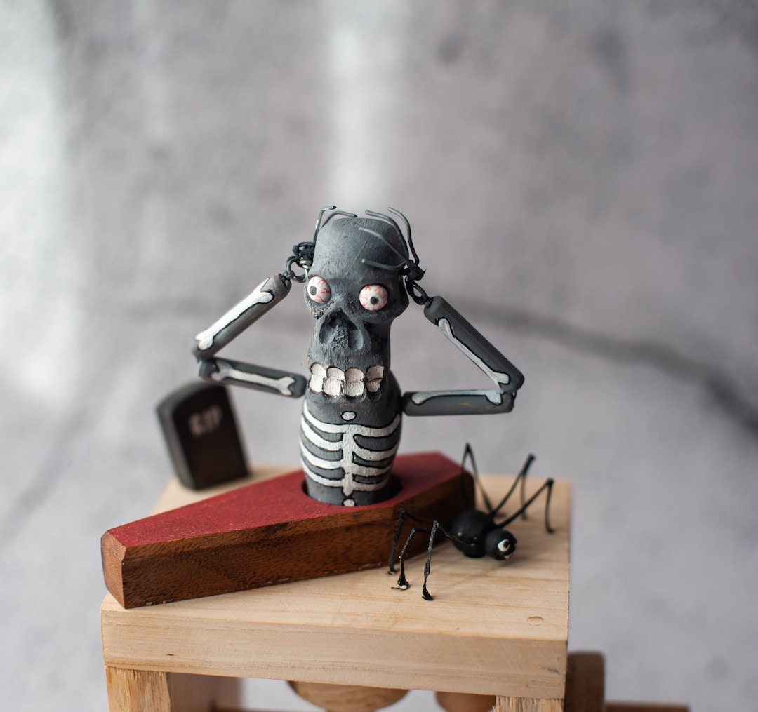 Wooden Skeleton Automate Hand Crafted Kinetic Sculpture. Automaton ...