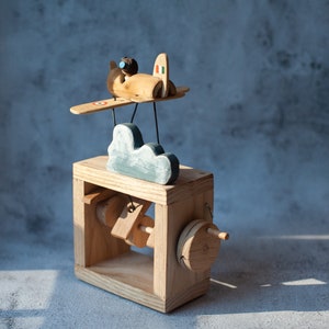 Wooden Airplane Automate Handcrafted. Kinetic Sculpture, Automaton ...
