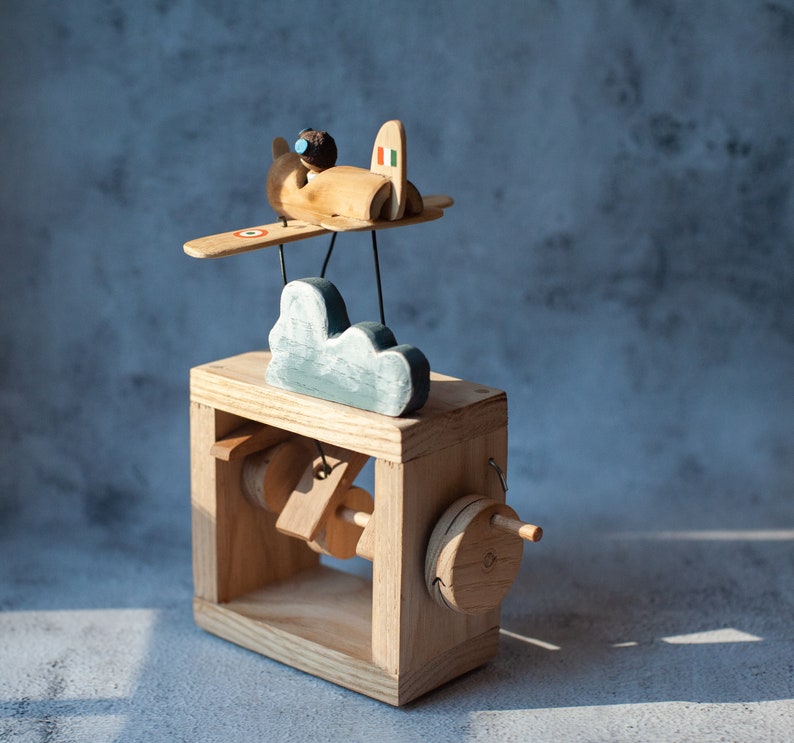 Wooden Airplane Automate Handcrafted. Kinetic Sculpture, Automaton ...