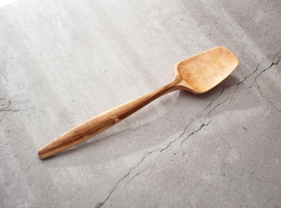 Wooden Cooking Spoon Hand Carved. Long Handle Serving Spoon, Wooden ...