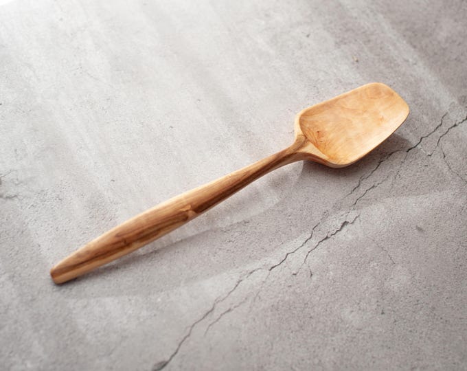 Wooden Cooking Spoon Hand Carved. Long Handle Serving Spoon, Wooden ...