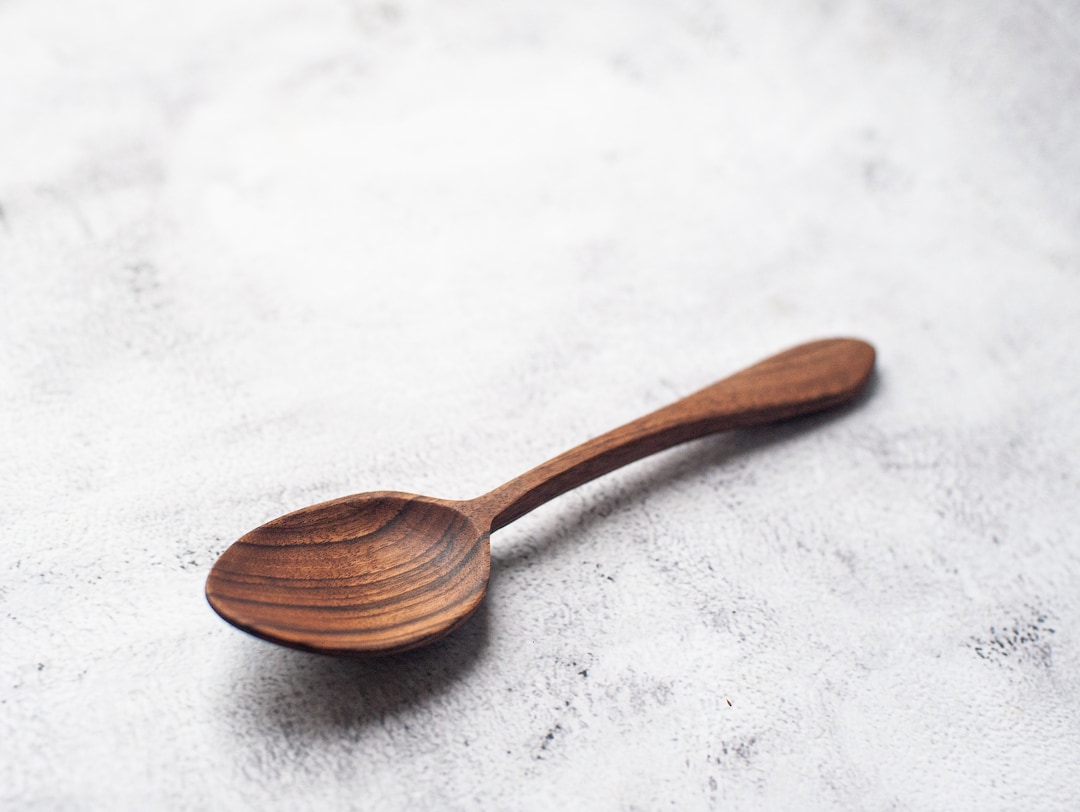 Wooden Eating Spoon. Walnut Wood Serving Spoon Hand Carved. Cooking ...