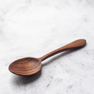 Wooden Eating Spoon. Walnut Wood Serving Spoon Hand Carved. Cooking Utensil, Wooden Kitchenware ...