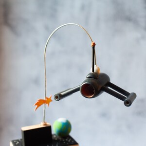 Wooden Spaceship Automate Handcrafted. Kinetic Sculpture, Automaton ...