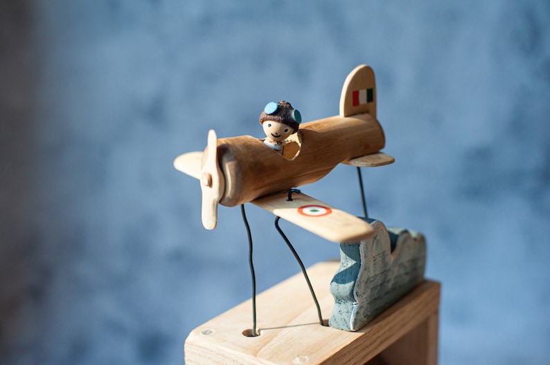 Wooden Airplane Automate Handcrafted. Kinetic Sculpture, Automaton ...