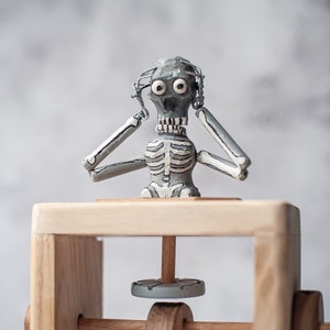 Wooden Skeleton Automate Handcrafted Kinetic Sculpture Automaton ...