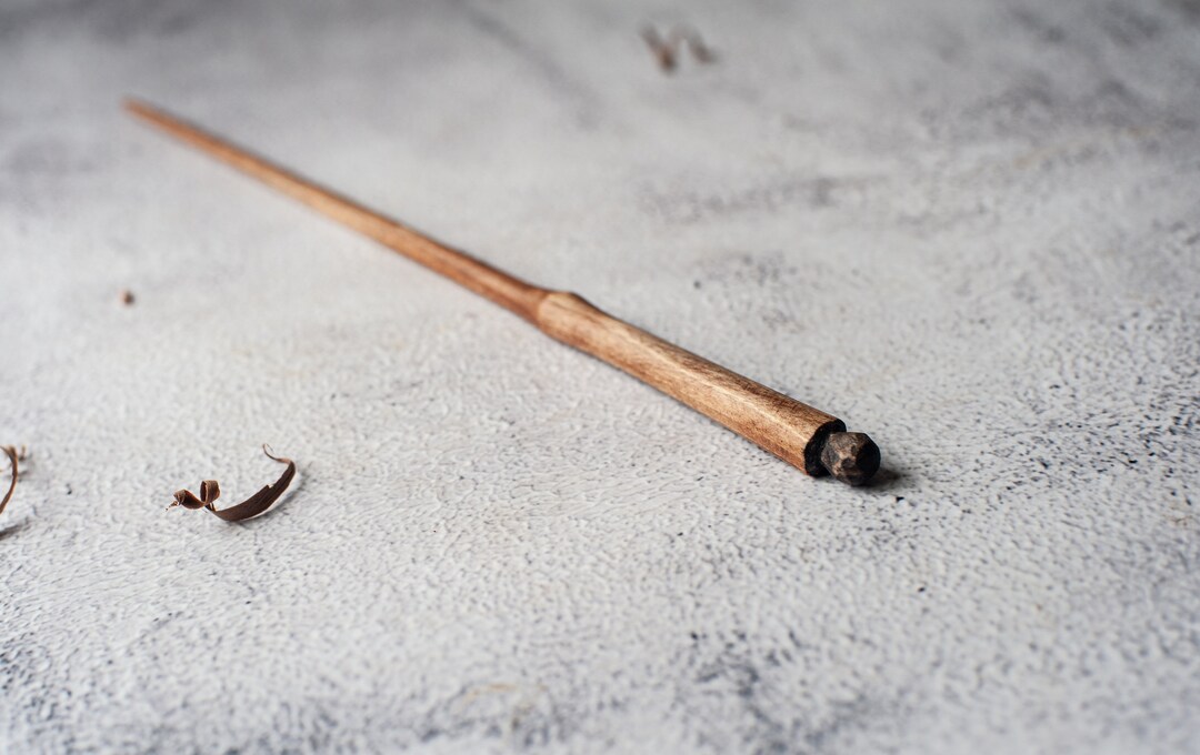Walnut Wood Magic Wand Hand Carved. Magic Wander Stick. Witchcraft ...