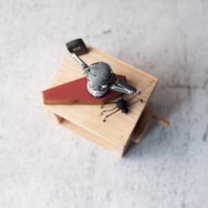 Wooden Skeleton Automate Hand Crafted Kinetic Sculpture. Automaton ...