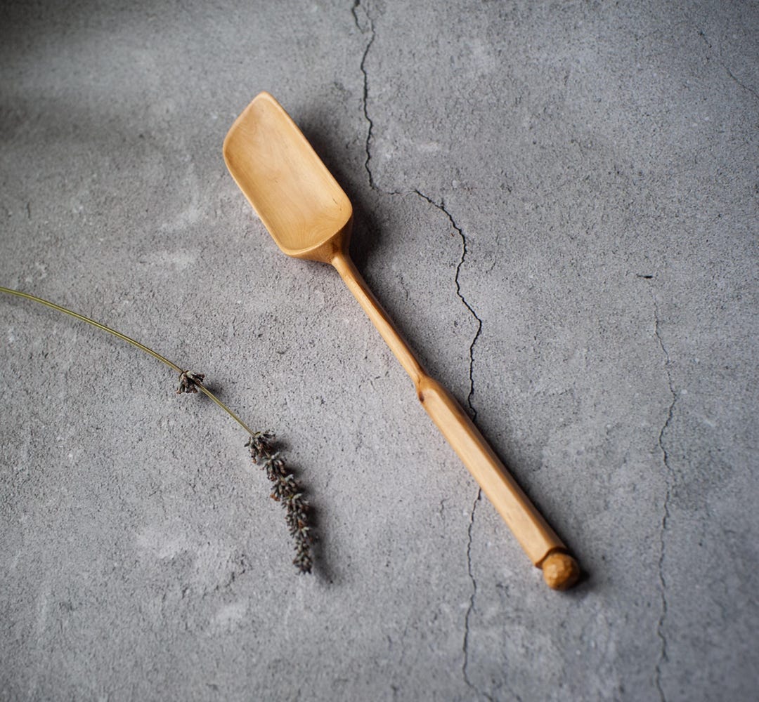 Wooden Cooking Spoon Hand Carved. Cooking Paddle Handmade. Long Handle ...