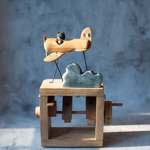 Wooden Airplane Automate Handcrafted. Kinetic Sculpture, Automaton ...