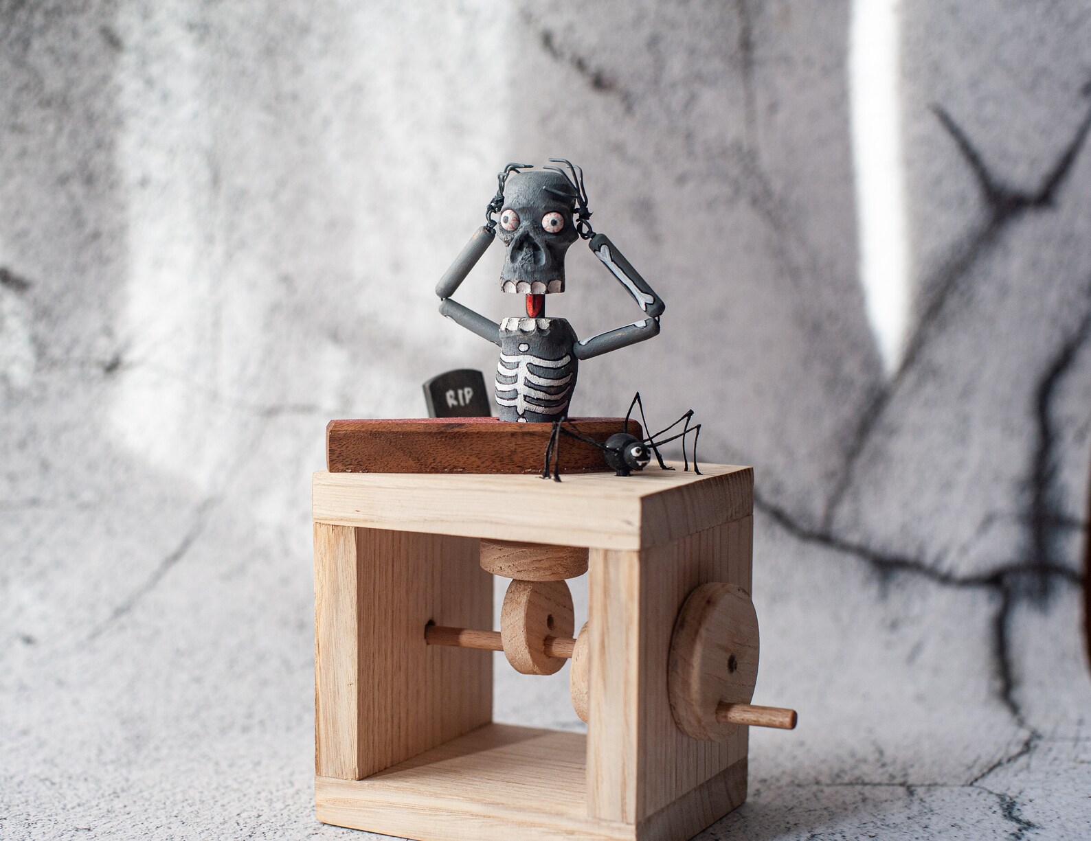 Wooden Skeleton Automate Hand Crafted Kinetic Sculpture. Automaton ...