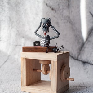 Wooden Skeleton Automate Hand Crafted Kinetic Sculpture. Automaton ...