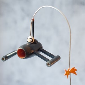 Wooden Spaceship Automate Handcrafted. Kinetic Sculpture, Automaton ...