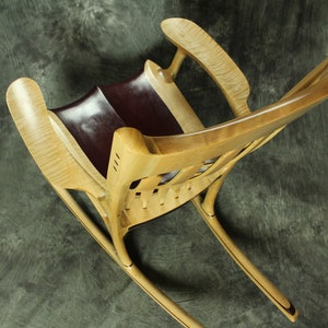 Curly Maple and Purpleheart Sculpted Rocking Chair - Etsy