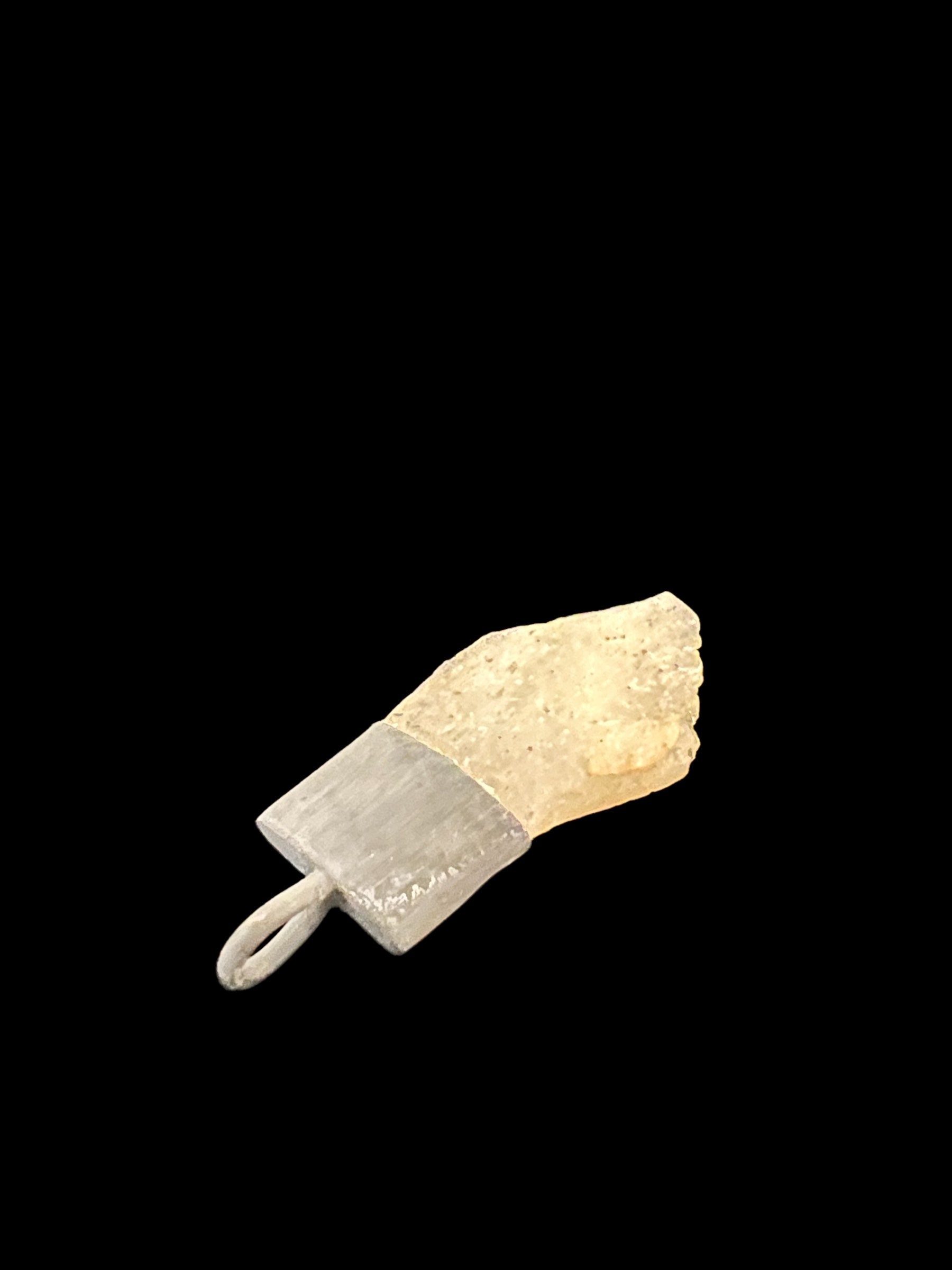 Flat and Long Libyan Desert Glass Oxidized Silver Pendant - Etsy