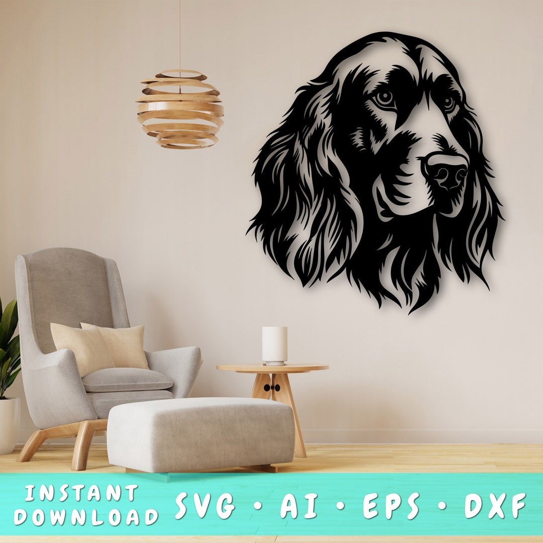 Irish Setter Laser SVG Cut File, Irish Setter Wall Art SVG, DXF, Irish ...