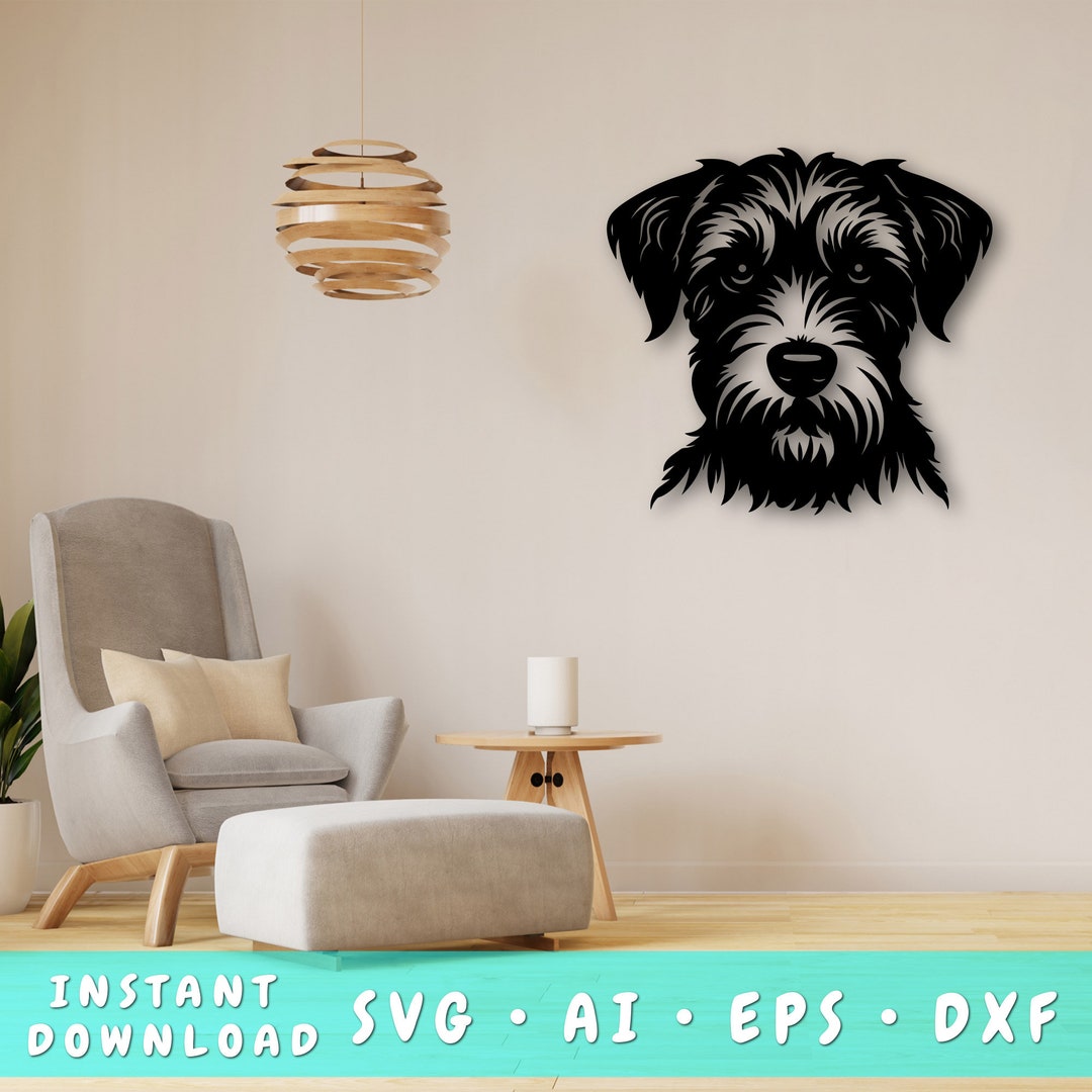 Schnoodle Dog Laser SVG Cut File, Schnoodle Dog Wall Art SVG, DXF, Eps ...