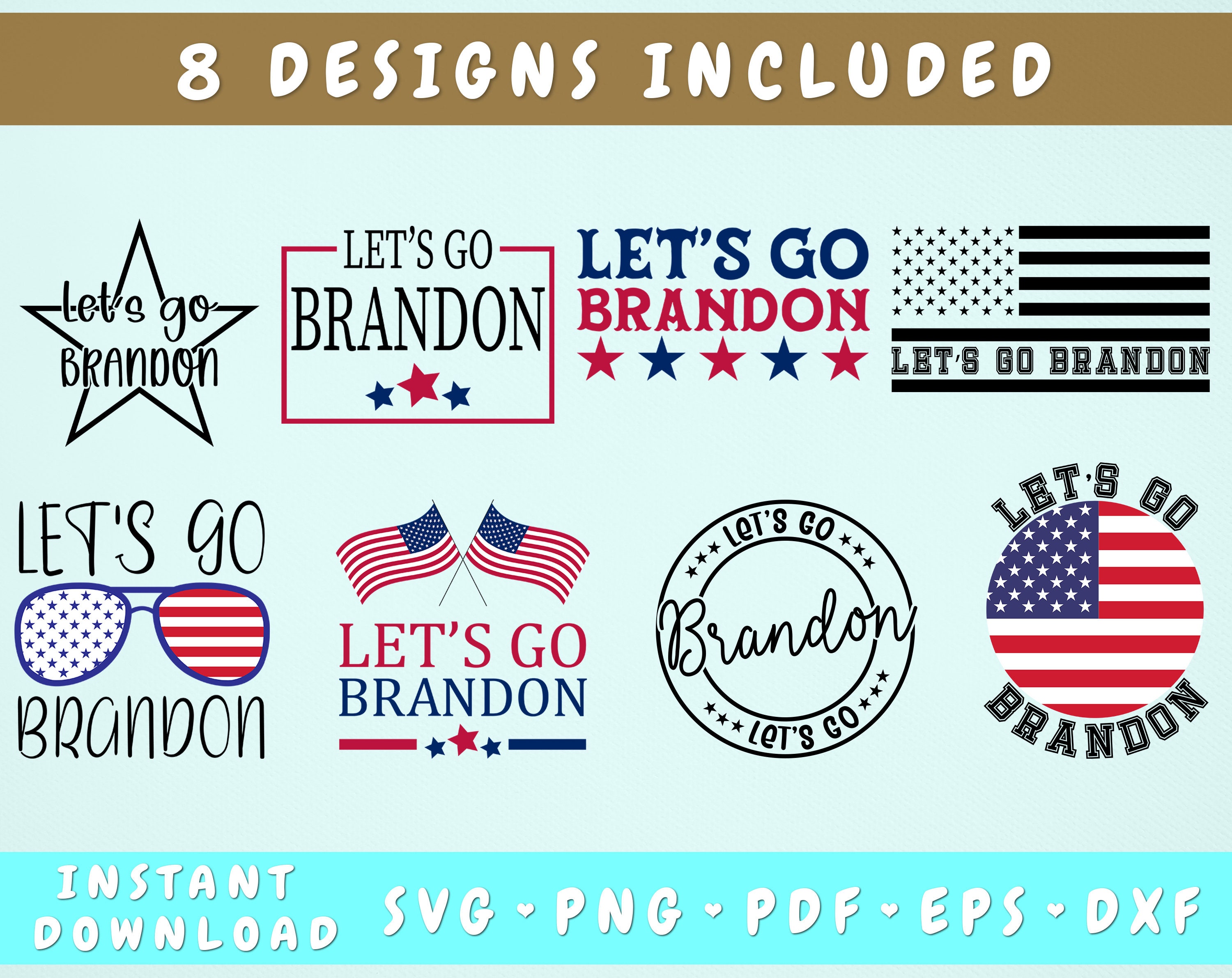Let's Go Brandon SVG 8 Designs Included Let's Go - Etsy