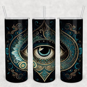 Evil Eye Tumbler Wraps Bundle, 5 Designs, 20oz Skinny Tumbler PNG Files ...