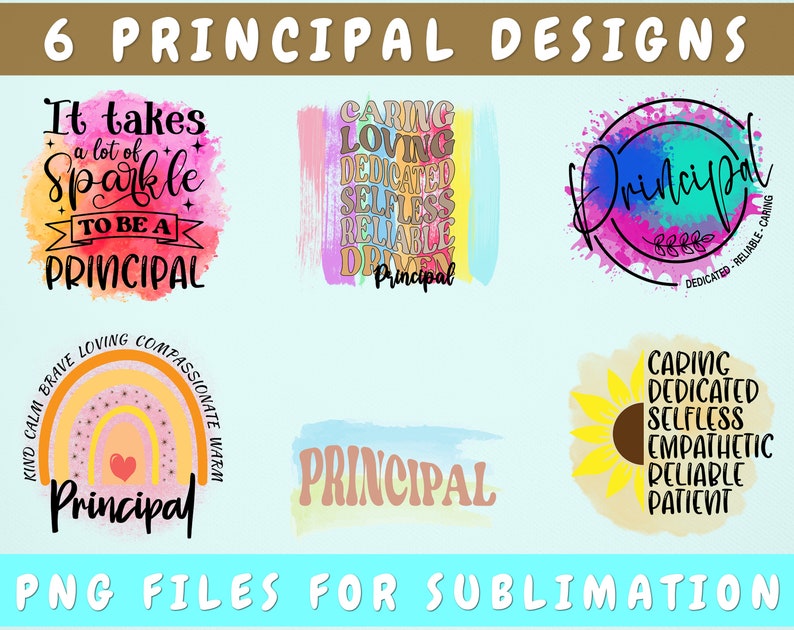 Principal Sublimation Designs Bundle 6 Designs Principal PNG - Etsy