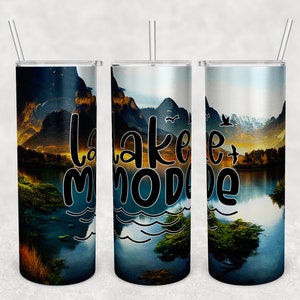 Lake Tumbler Wraps Bundle, 5 Designs, 20oz Skinny Tumbler PNG Files ...