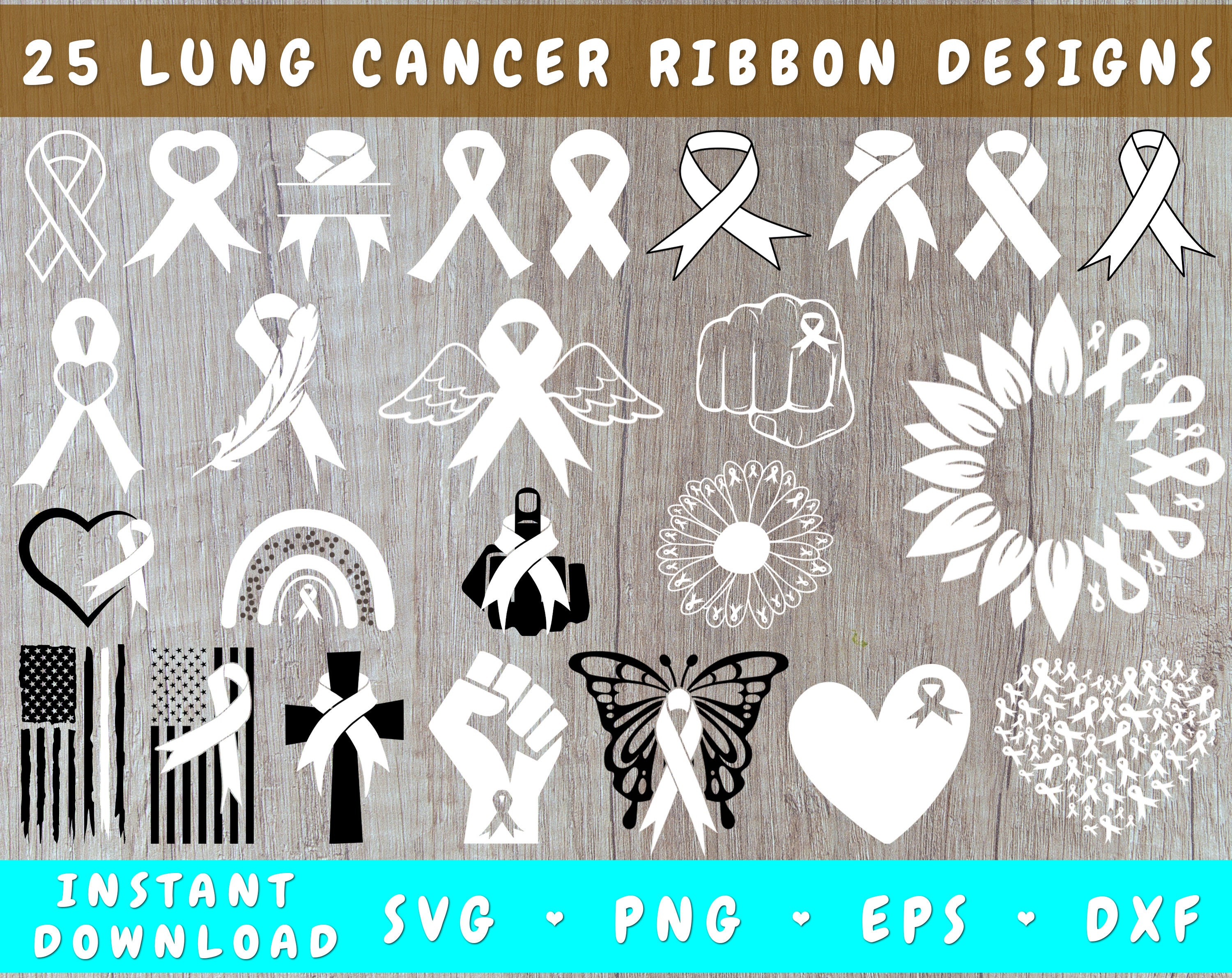 Lung Cancer Ribbon Butterfly