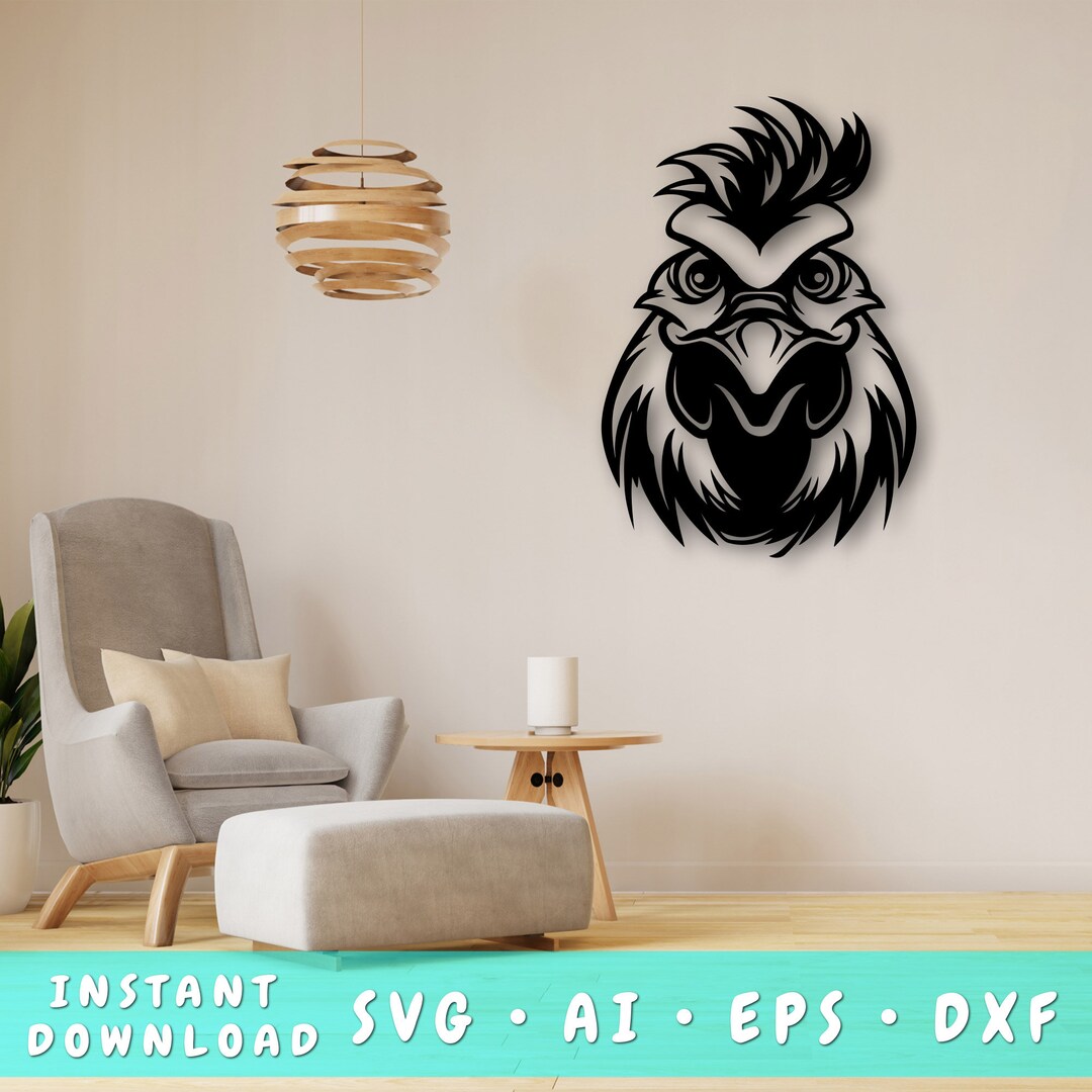 Chicken Laser SVG Cut File, Chicken Wall Art SVG, DXF, Eps, Chicken ...