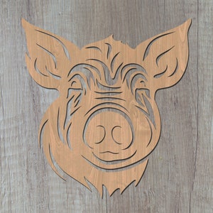 Pig Laser SVG Cut File, Pig Wall Art SVG, DXF, Eps, Pig Vector Cut File ...