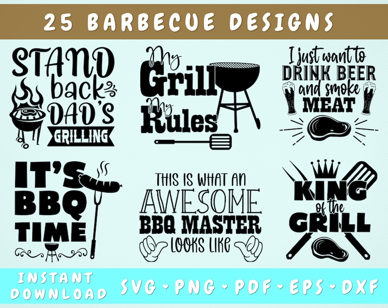 Barbecue Quotes SVG Bundle 25 Designs Barbecue Sayings SVG - Etsy