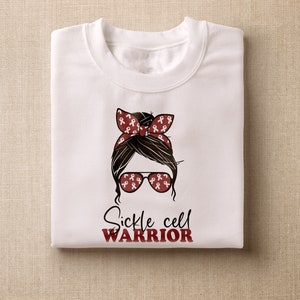 Sickle Cell Warrior SVG, Sickle Cell Messy Bun Svg Cut File, Burgundy ...