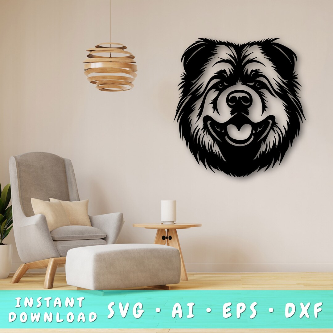 Chow Chow Laser SVG Cut File, Chow Chow Wall Art SVG, DXF, Eps, Chow ...