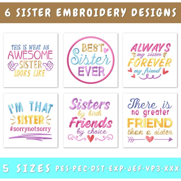 Sister Embroidery Kit - Etsy UK