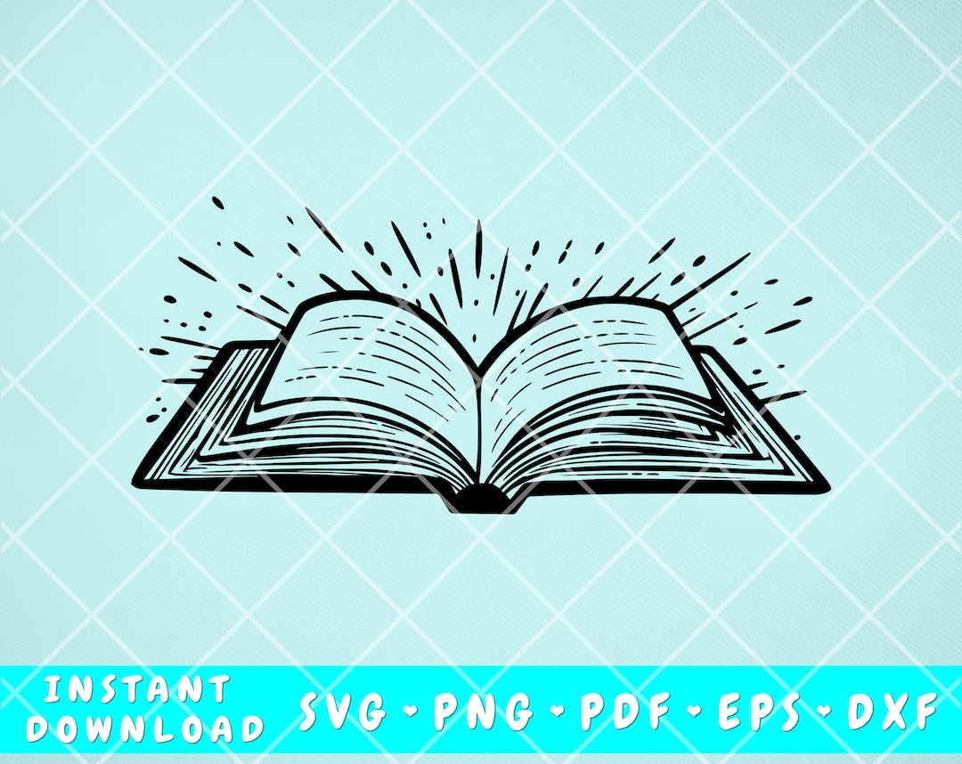 Open Book SVG, Book Lover SVG, Reading Svg, Png, Bookworm SVG, Book ...
