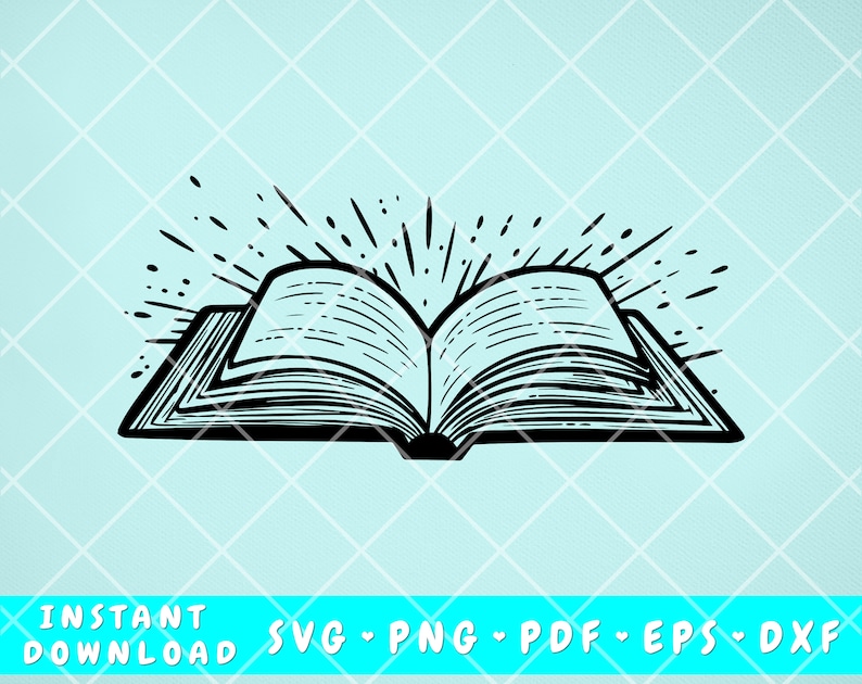 Open Book SVG, Book Lover SVG, Reading Svg, Png, Bookworm SVG, Book ...