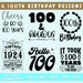 100th Birthday SVG Bundle, 6 Designs, 100 and Fabulous SVG, It Took 100 ...