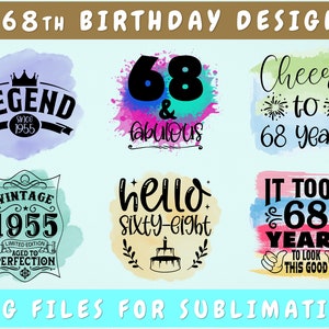68th Birthday Sublimation Designs Bundle 6 68th Birthday PNG - Etsy