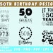 50th Birthday SVG Bundle 6 Designs 50 and Fabulous SVG It - Etsy