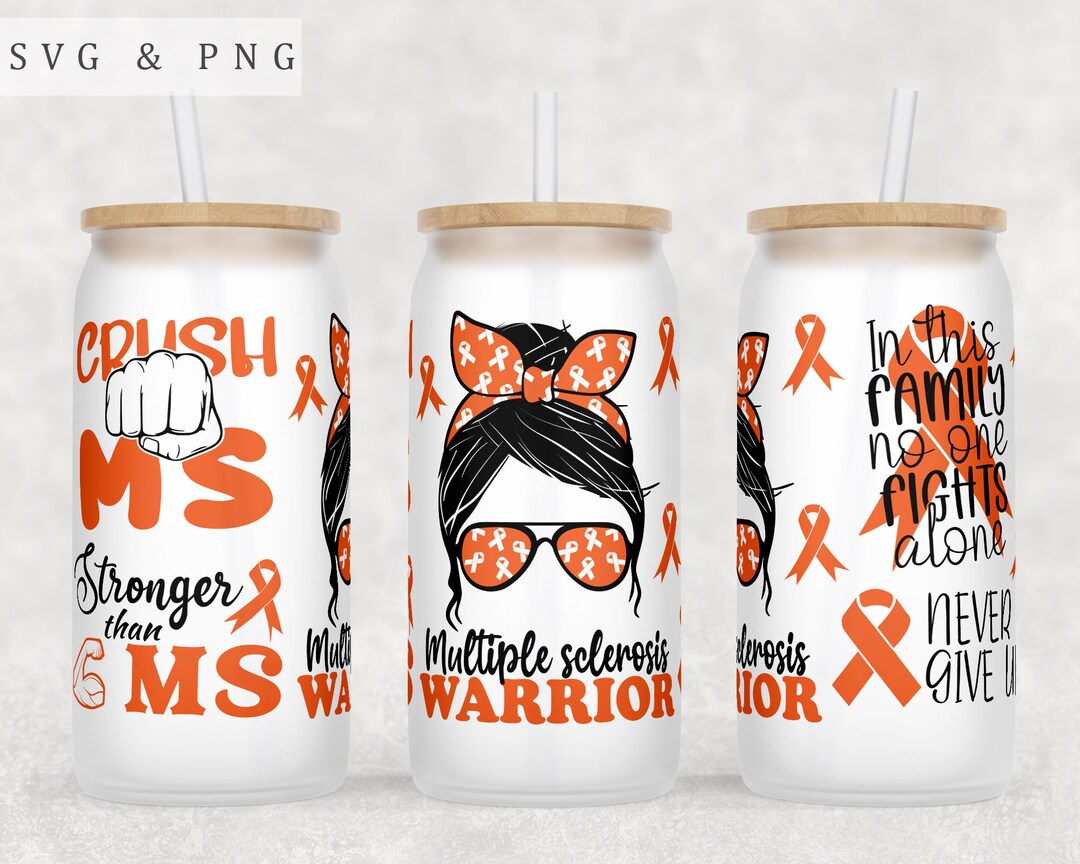 Multiple Sclerosis Awareness Libbey Glass Can Wrap, 16oz Glass Can PNG ...