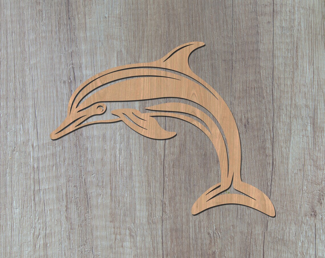 Dolphin Laser SVG Cut File, Dolphin Wall Art SVG, DXF, Dolphin Vector ...