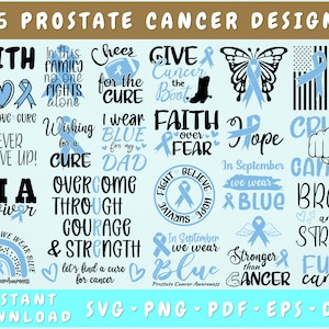 Prostate Cancer Awareness SVG Bundle - 25 Designs, Prostate Cancer Cut ...