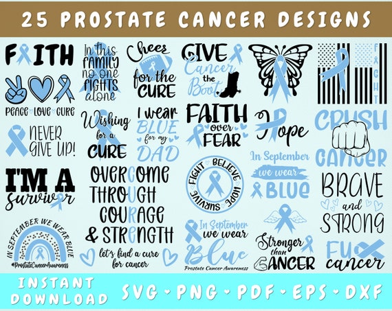 Prostate Cancer Awareness SVG Bundle 25 Designs Prostate - Etsy