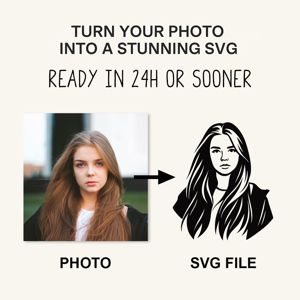 Custom SVG Portrait, Personalized Portrait SVG, Convert Jpeg to Svg ...