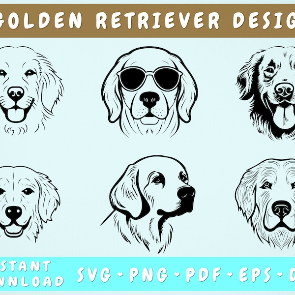 Golden Retriever Svg - Etsy