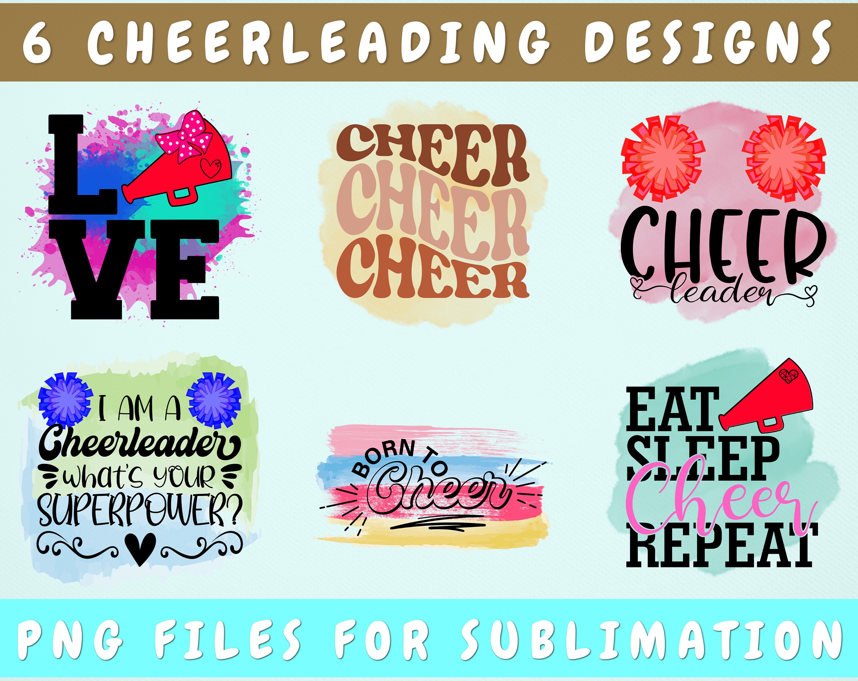 Cheerleading Sublimation Designs Bundle 6 Cheerleading Quotes - Etsy