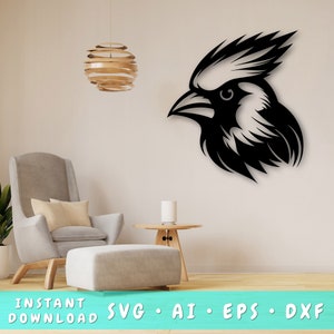 Cardinal Laser SVG Cut File, Cardinal Wall Art SVG, DXF, Eps, Cardinal ...